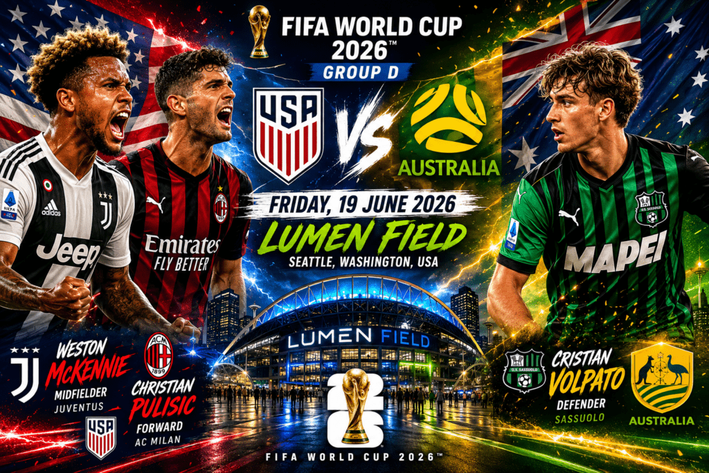 USA vs Australia Official Lineups for World Cup 2026 - Italian Soccer ...
